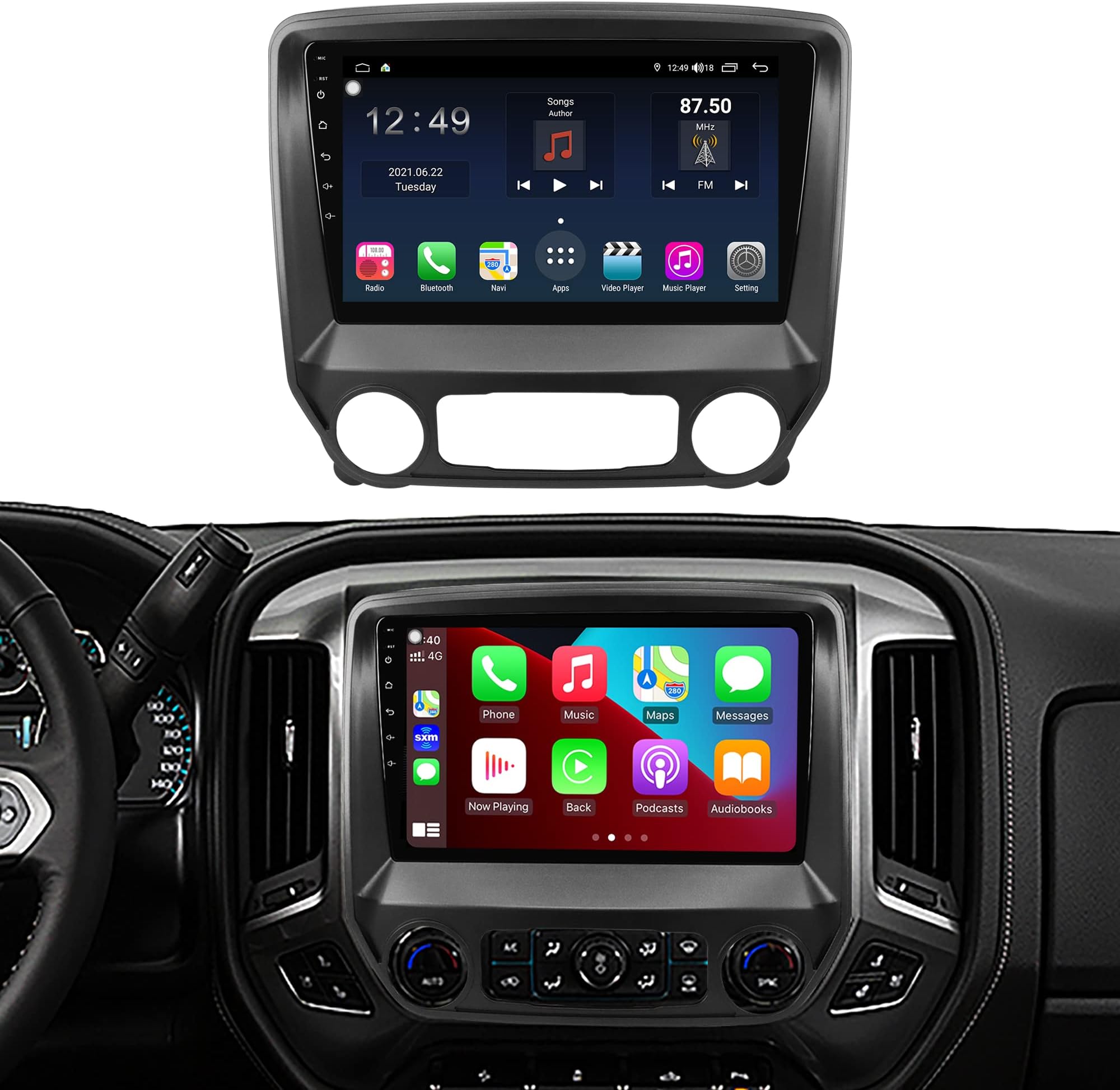 Amazon.com: Android 10 Car Stereo for Chevy Silverado & GMC Sierra 2014 ...