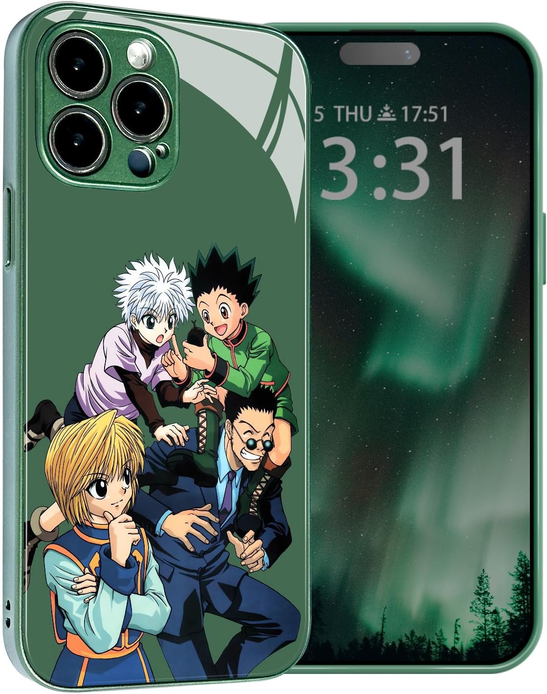 Amazon.com: Akatxezy HxH Gon Killua and Kurapika Anime Character Green ...