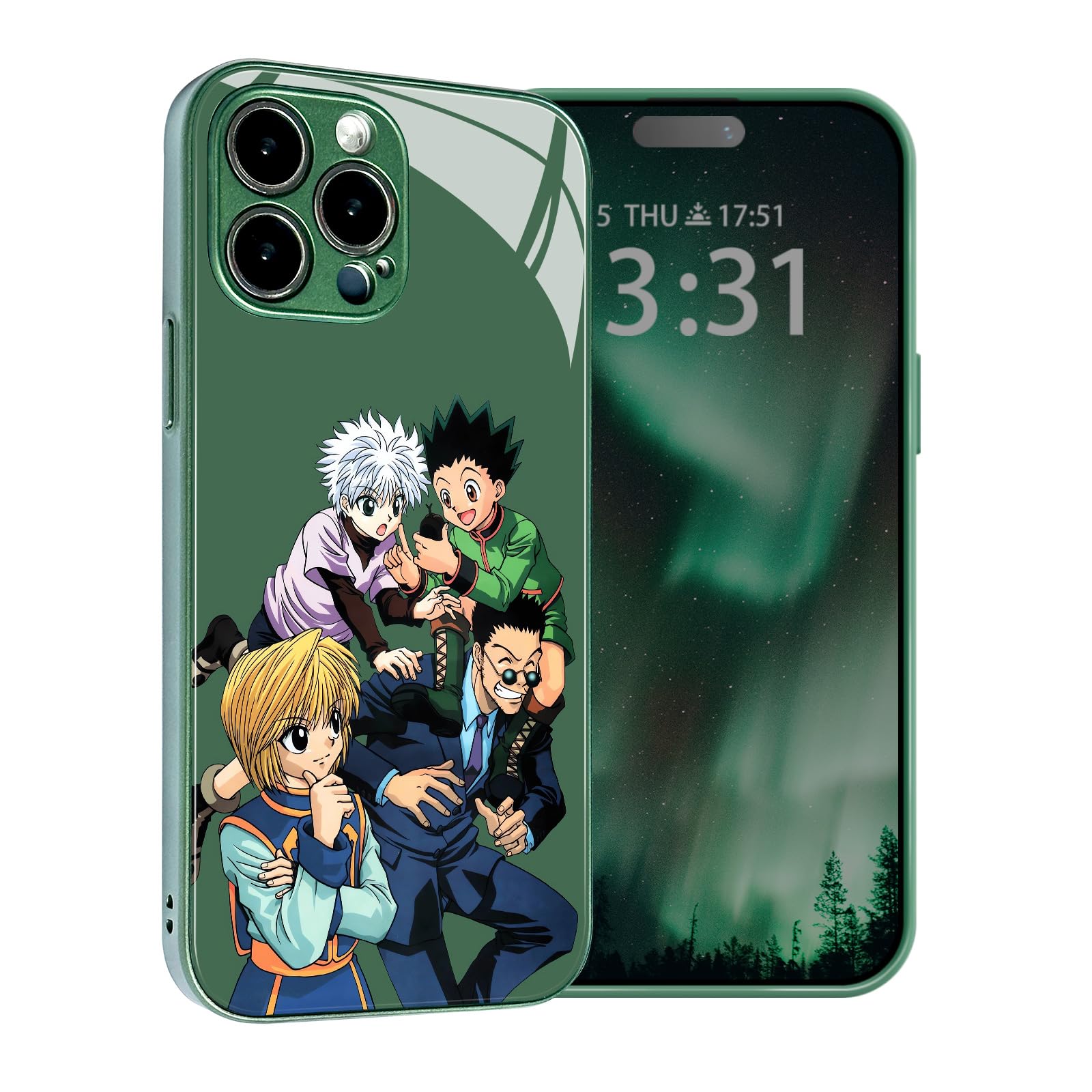 Amazon.com: HxH Gon Killua Leorio and Kurapika Anime Character Green ...