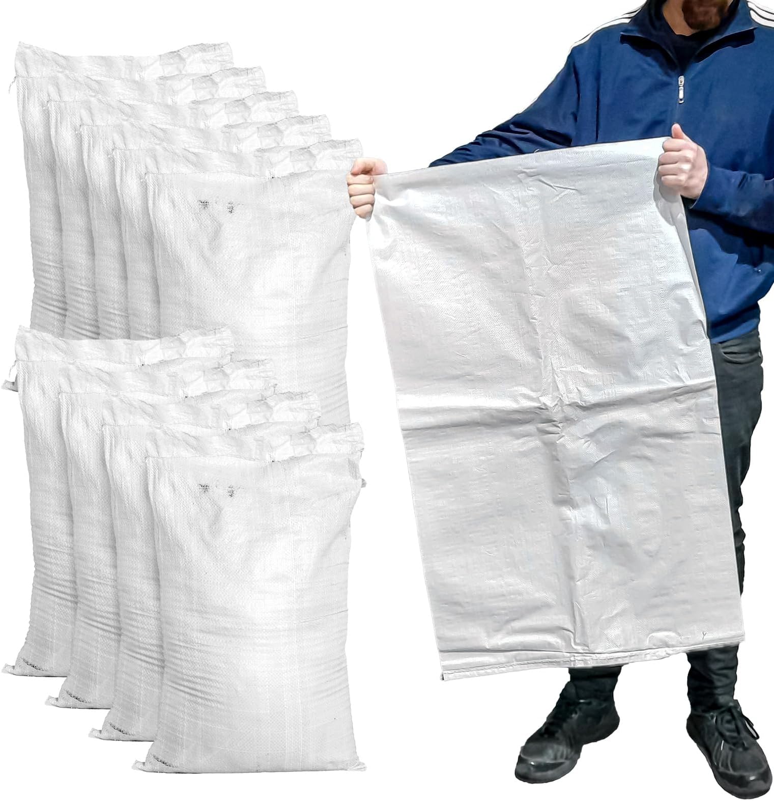 10x Large Woven Sacks Polypropylene PP Rubble Sacks Heavy Duty Size ...