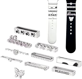 Amazon.com: 10pcs Watch Band Charms, Glitter Diamond Decoration Smart ...