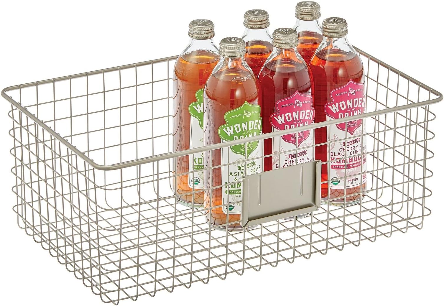 Amazon.com: mDesign Metal Wire Storage Organizer Bin Baskets with Label ...
