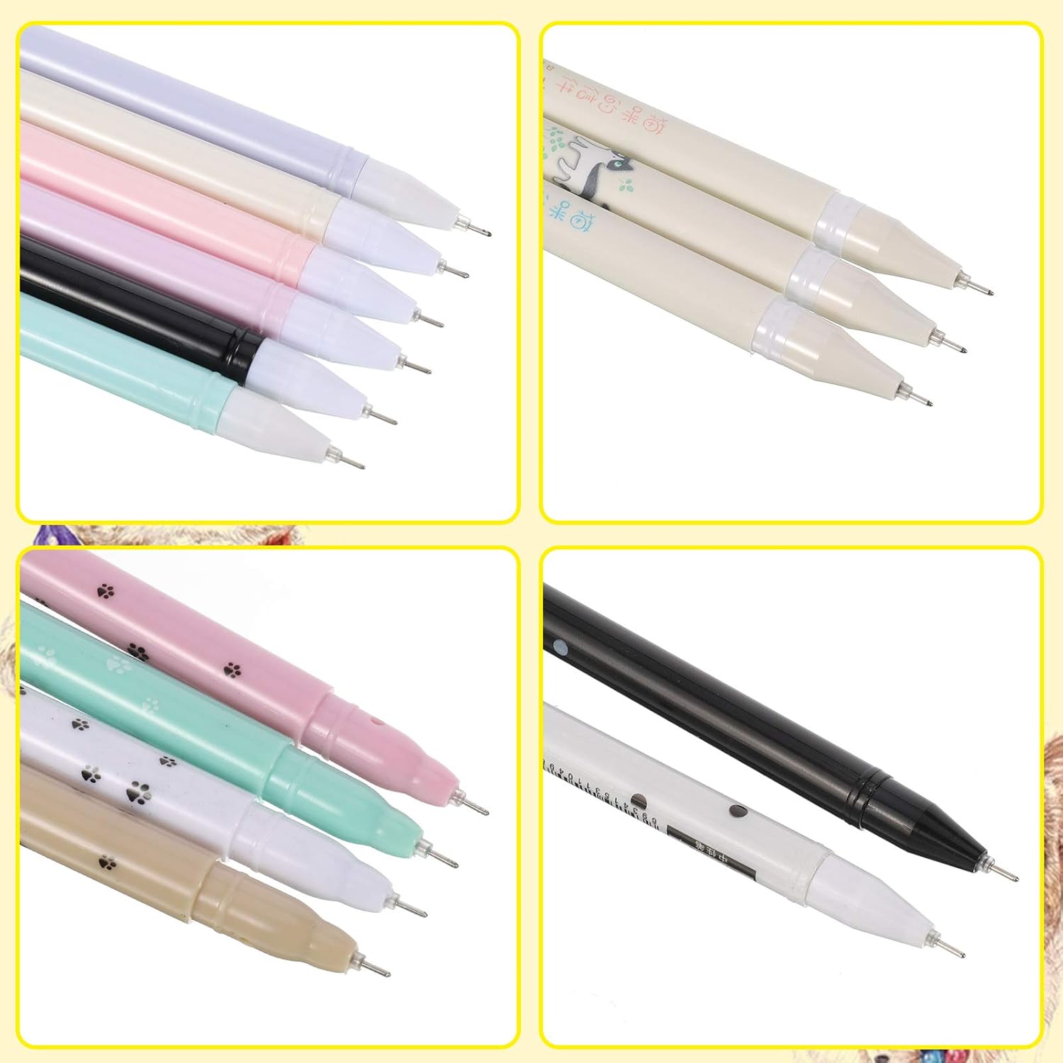 Chutoral 22 Pieces Cute Cat Pens, Cats Design Gel Ink Pens Black ...