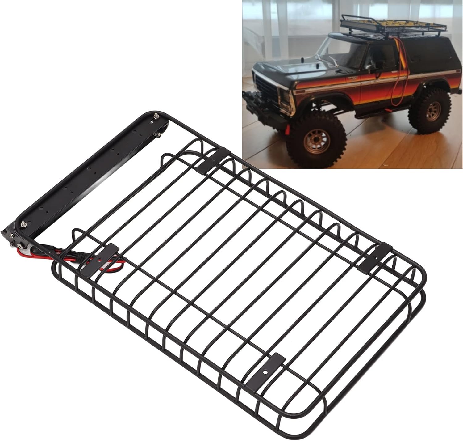Amazon.com: Topyond RC Car Roof Luggage Rack with LED Strip ...