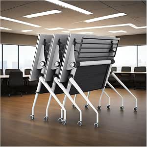 Quick-Foldable Conference Desk, Durable Rectangular Flip Top Meeting ...