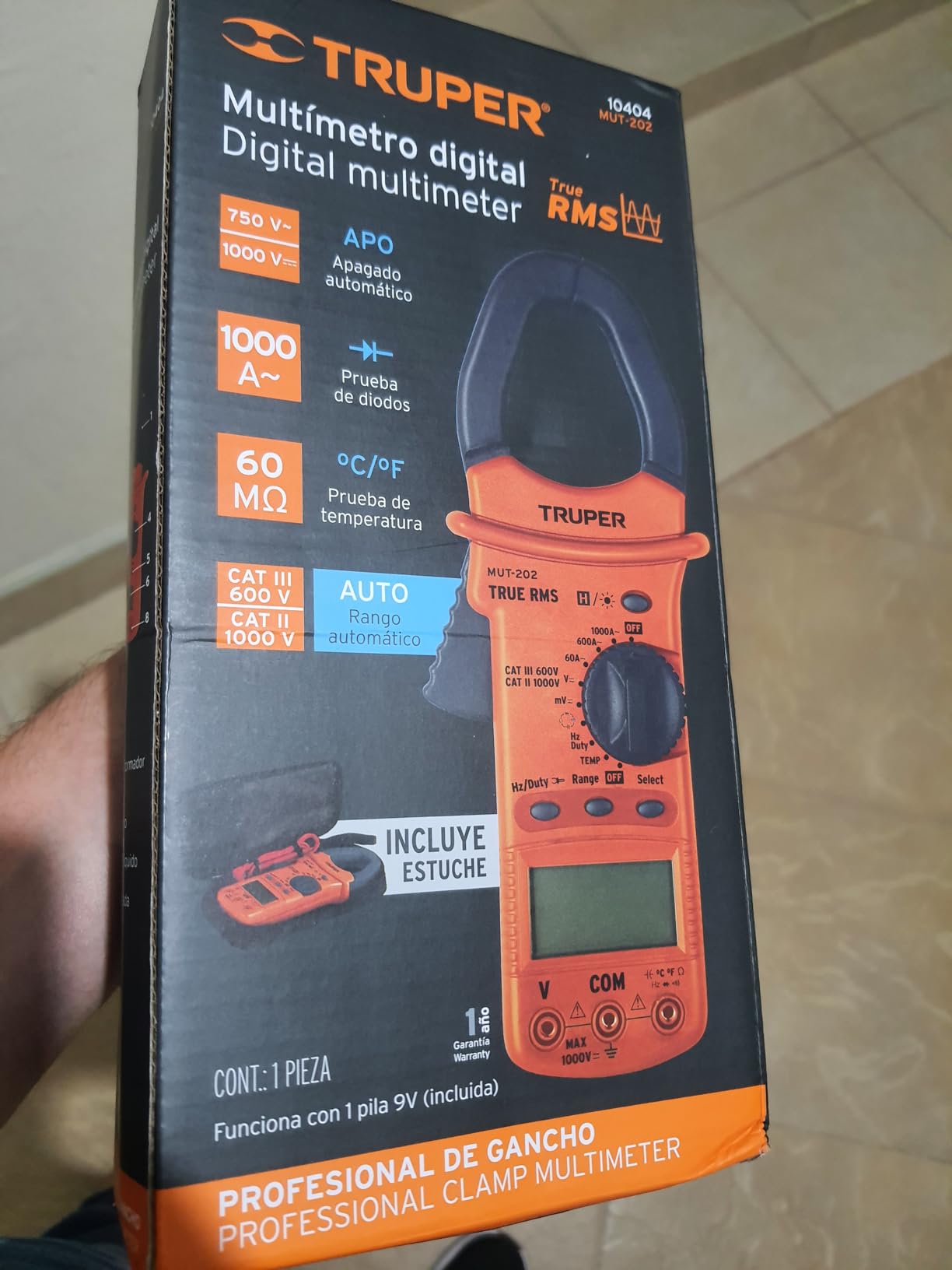 Truper MUT-202, Multímetro para mantenimiento industrial con gancho ...