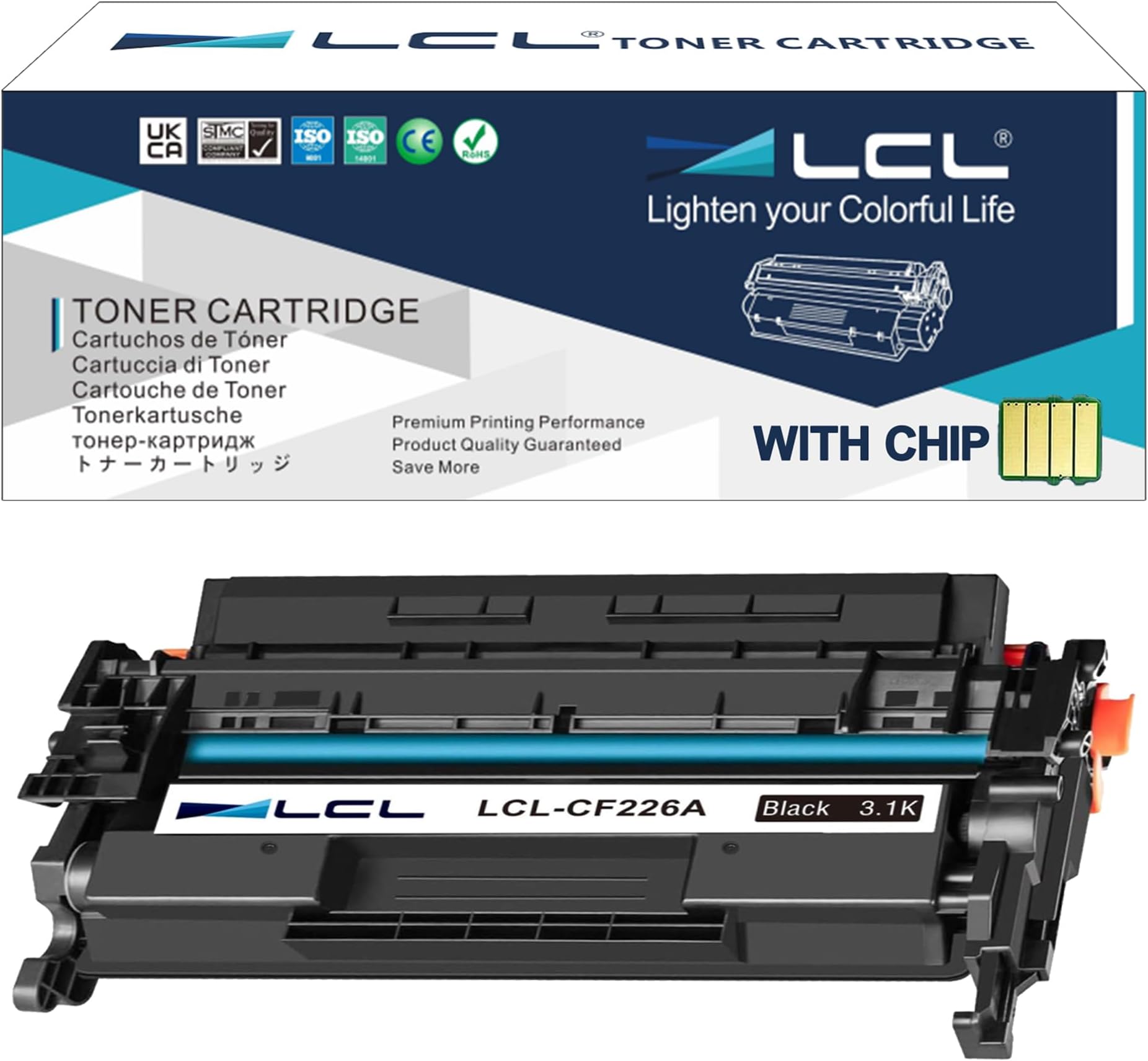 LCL Compatible Toner Cartridge 26A CF226A (1 Black) Replacement for HP ...