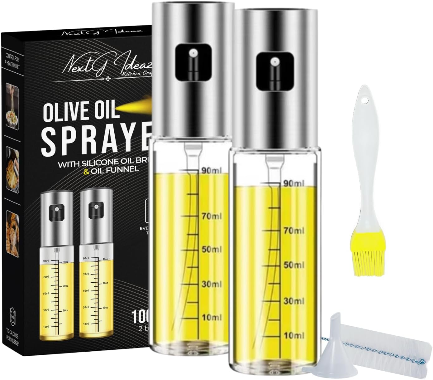 Amazon.com: NextG Ideaz Oil Sprayer for Cooking - 2 x 100ml Sprayers ...