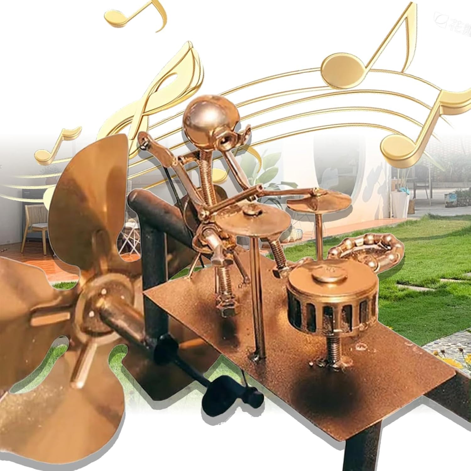 HEOSHIULY Handmade Metal Rock Band Windmill | Magic Kinetic Garden ...