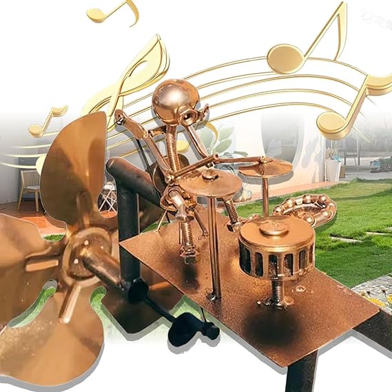 HEOSHIULY Handmade Metal Rock Band Windmill | Magic Kinetic Garden ...