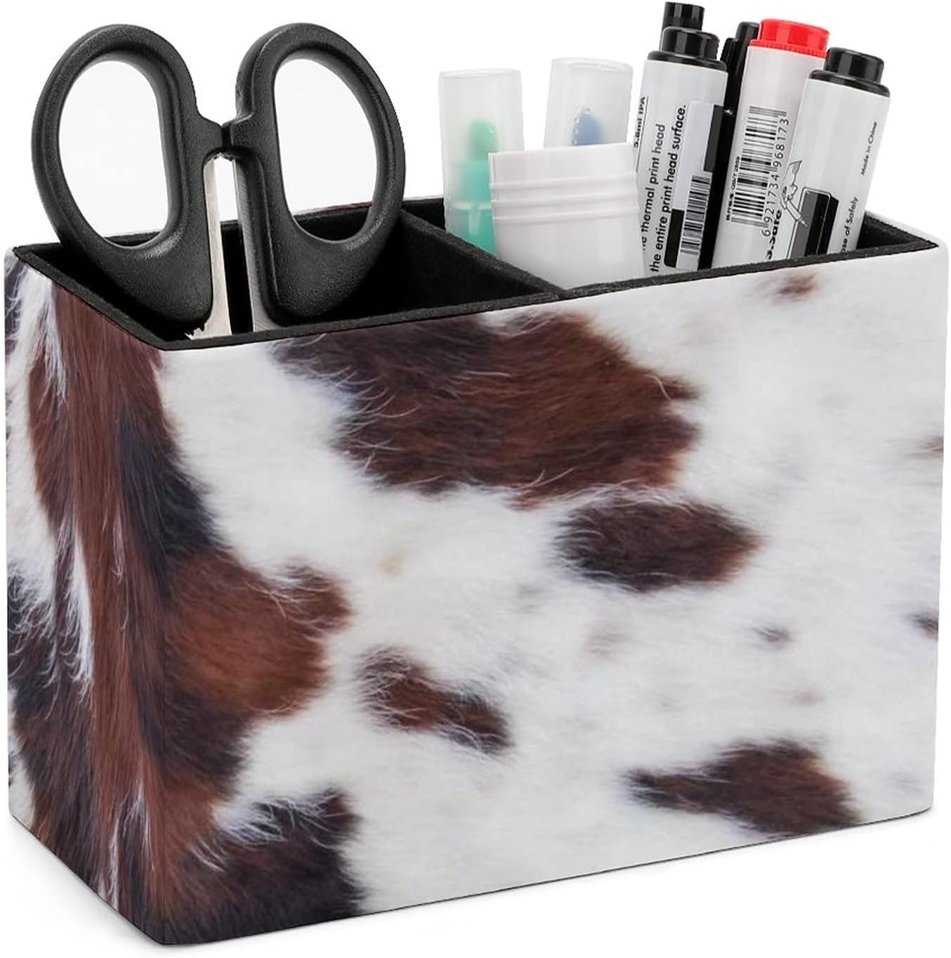 Amazon.com: Longhorn White Cowhide with Black And Brown Spots Pen ...
