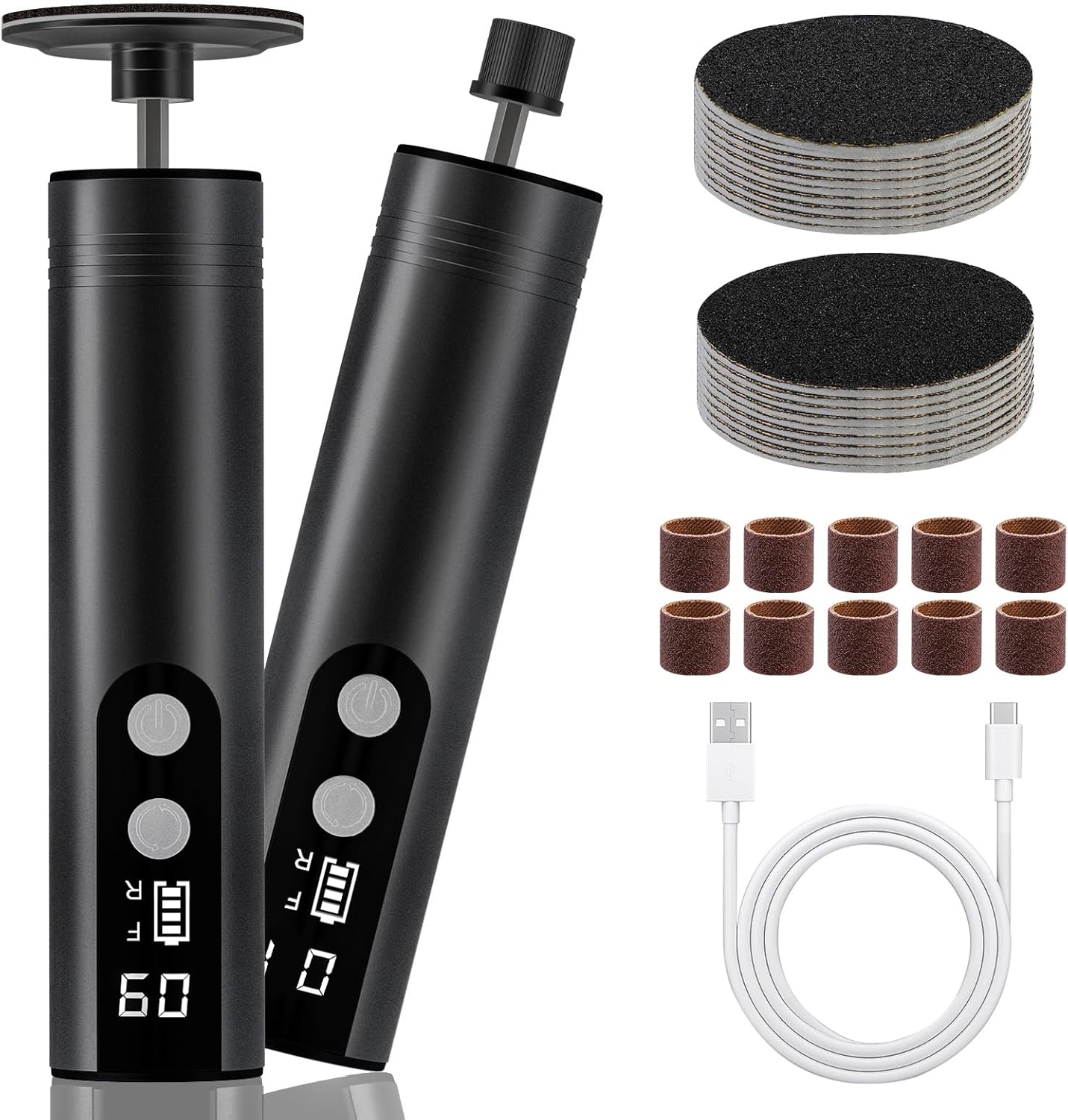 Electric Foot Rasper Powerful 2 in 1 9 Speed Adjustable Rechargeable ...