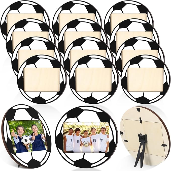 Amazon.com - Qunclay 12 Pcs Soccer Picture Frame Wooden Photo Soccer ...