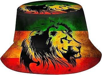 errtavt Jamaican Flag Rasta Reggae Judah Lion Bucket Hat for Men Women ...