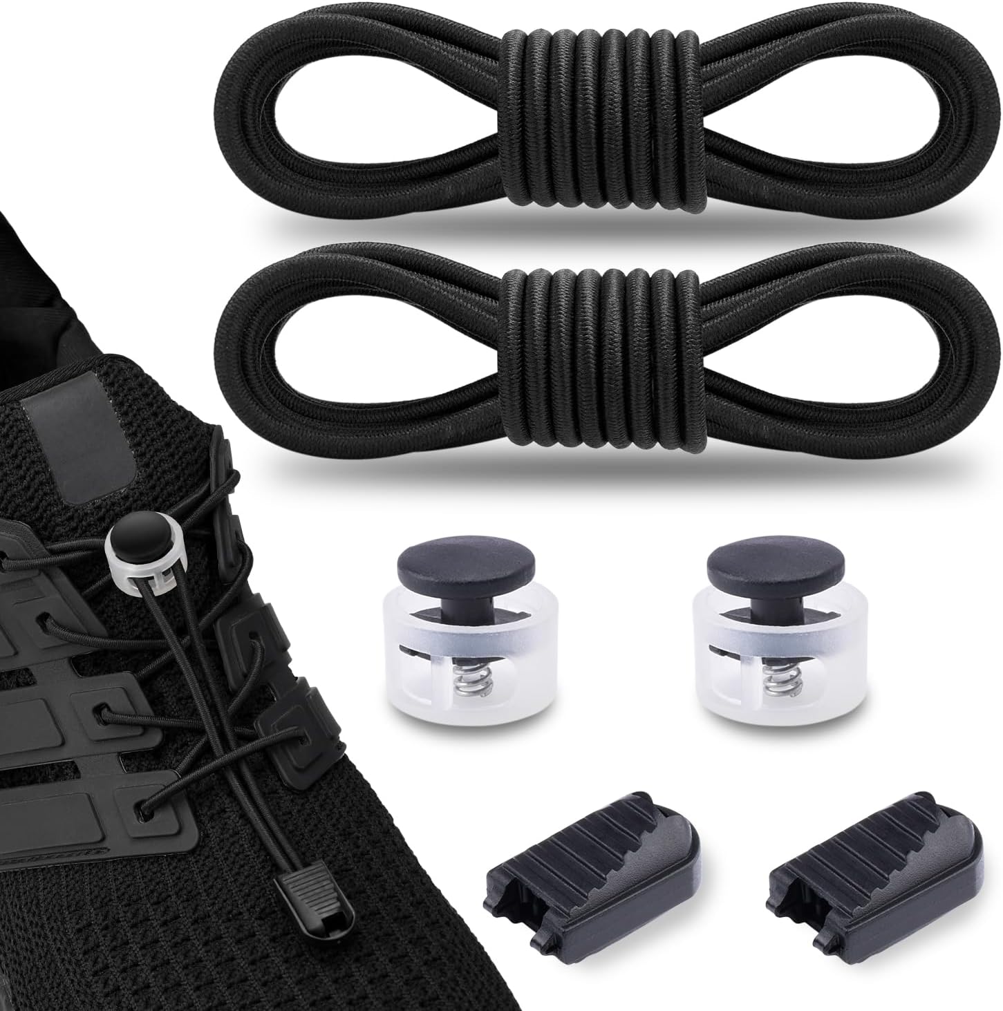 Amazon.com: CooBigo 1 Pair Elastic Shoe Lace No Tie Shoelace Tieless ...