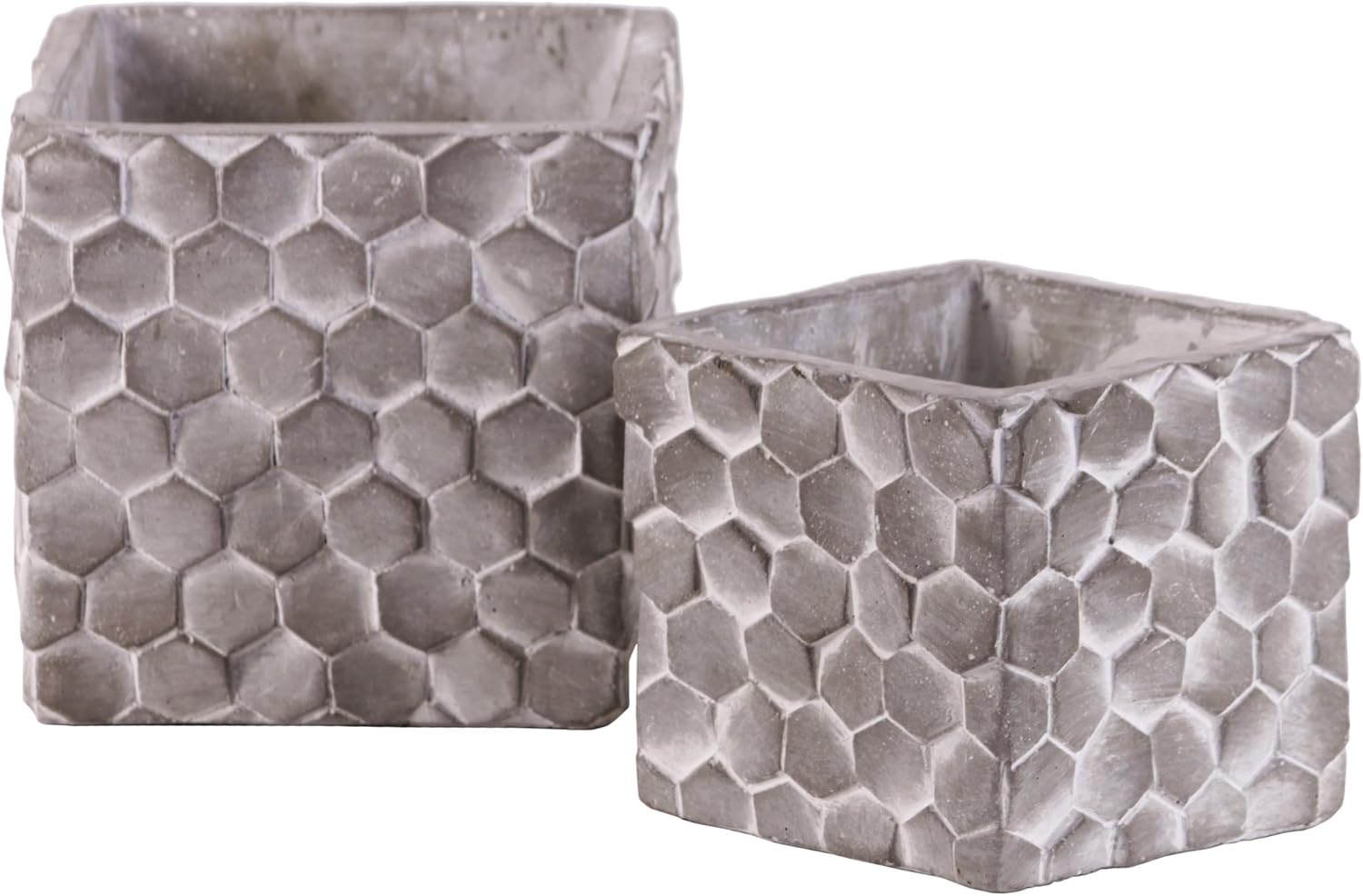 Amazon.com: Urban Trends Cement Square Pot with Scales Pattern Design ...