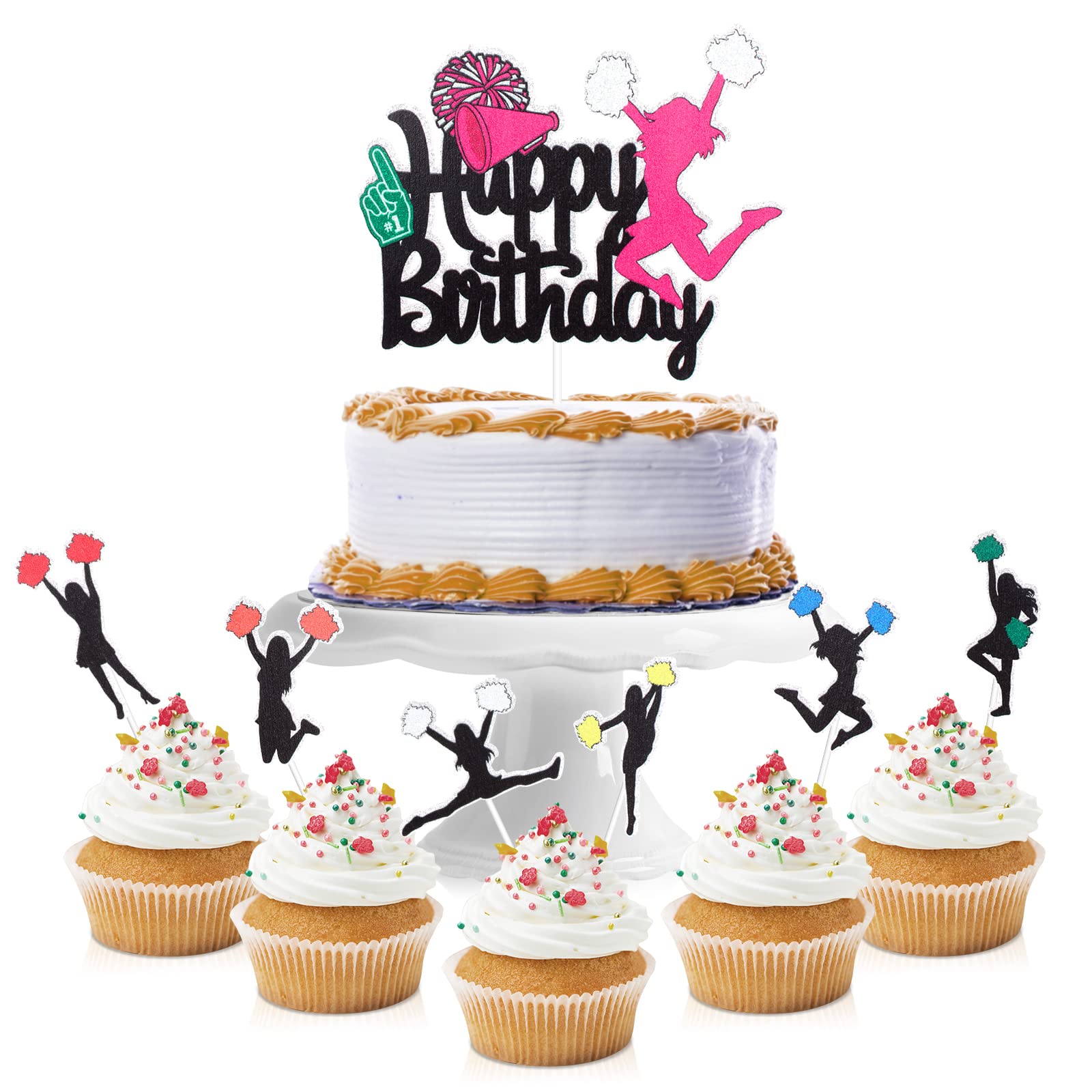 Snapklik.com : 7 Pcs Cheerleader Happy Birthday Cake Topper ...