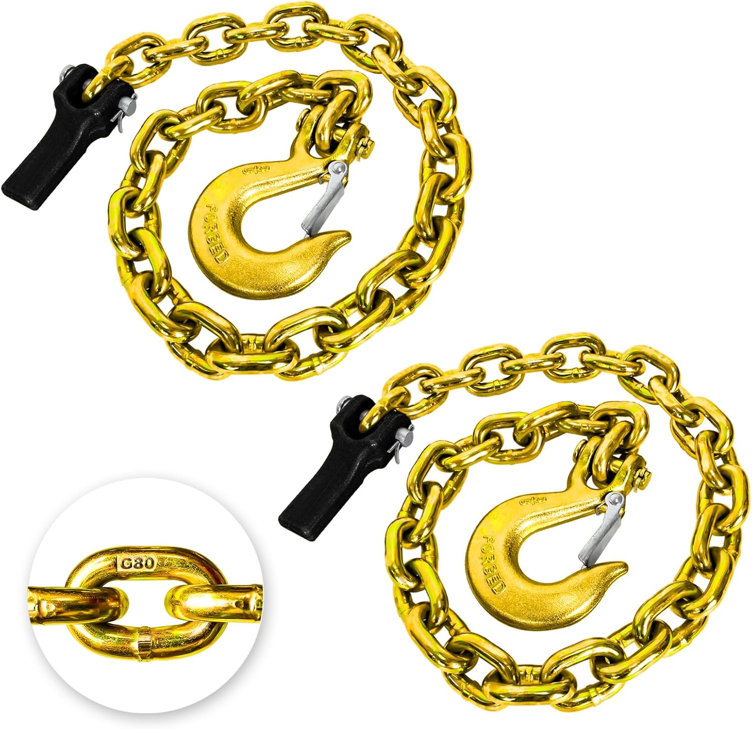 Amazon.com: YATOINTO 2-Pack Grade 80 Trailer Safety Chains 35 Inch with ...