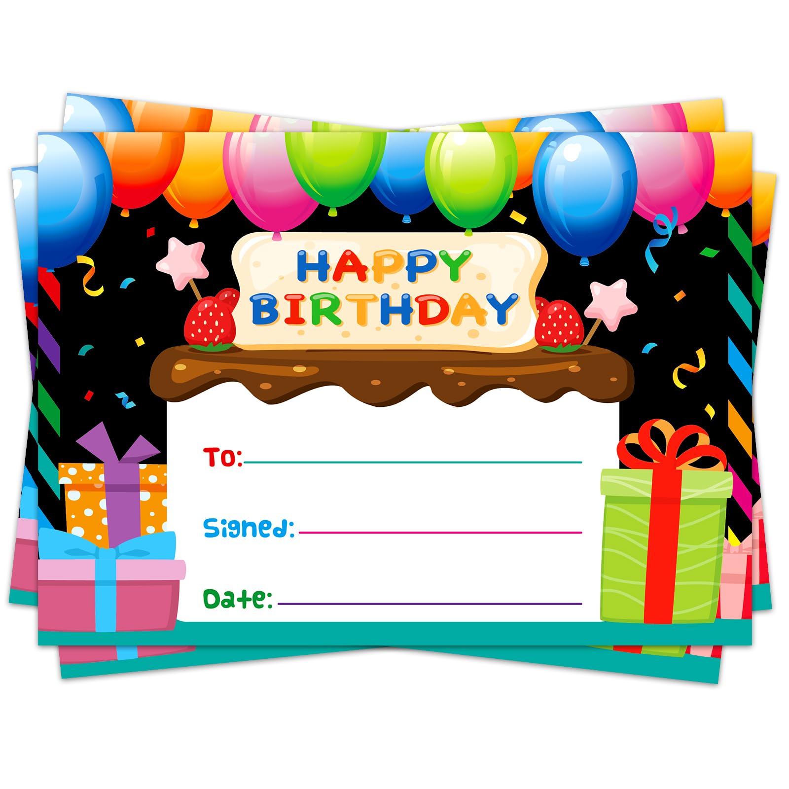 Whatsign 36pcs Happy Birthday Award Certificates For Kids Students ...