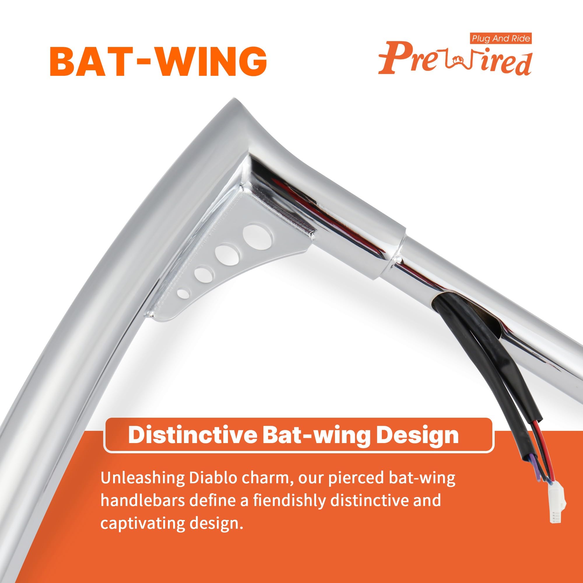 Snapklik.com : Prewired 12 Inch Bat-wing Ape Hangers Road King Special ...