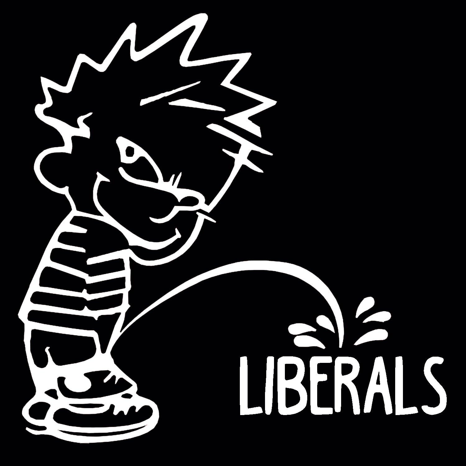 Amazon.com: Calvin Peeing On Liberals Decal, Funny Car Stickers, Calvin ...
