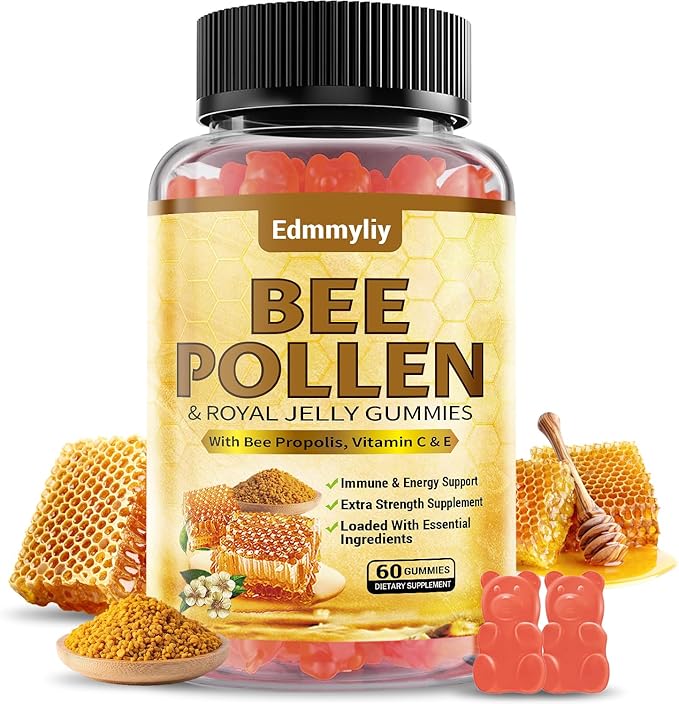 Amazon.com: Bee Pollen Organic Gummies with Royal Jelly & Bee Propolis ...