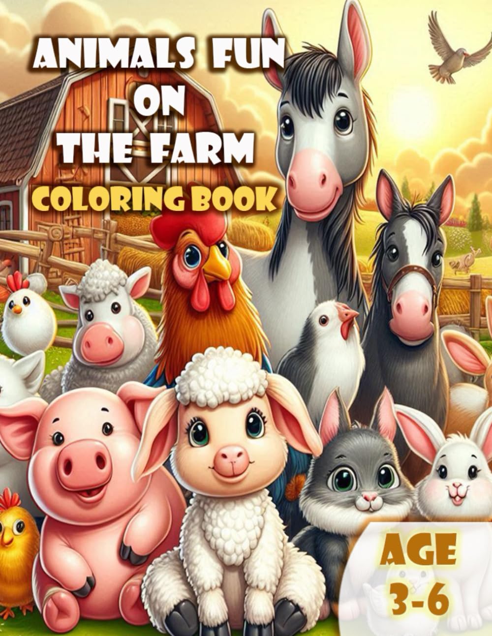 ANIMALS FUN ON THE FARM: coloring book for kids age 3-6: Jelensky, Olga ...