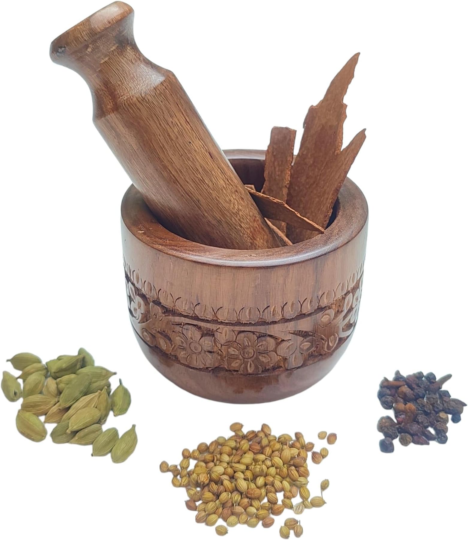 Treegift™ Wooden Mortar Pestle set // Wooden Imam Dasta // Wooden Okhli ...