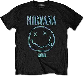 Amazon.com: Nirvana T Shirt Dumb Smiley Face Band Logo Official Unisex ...
