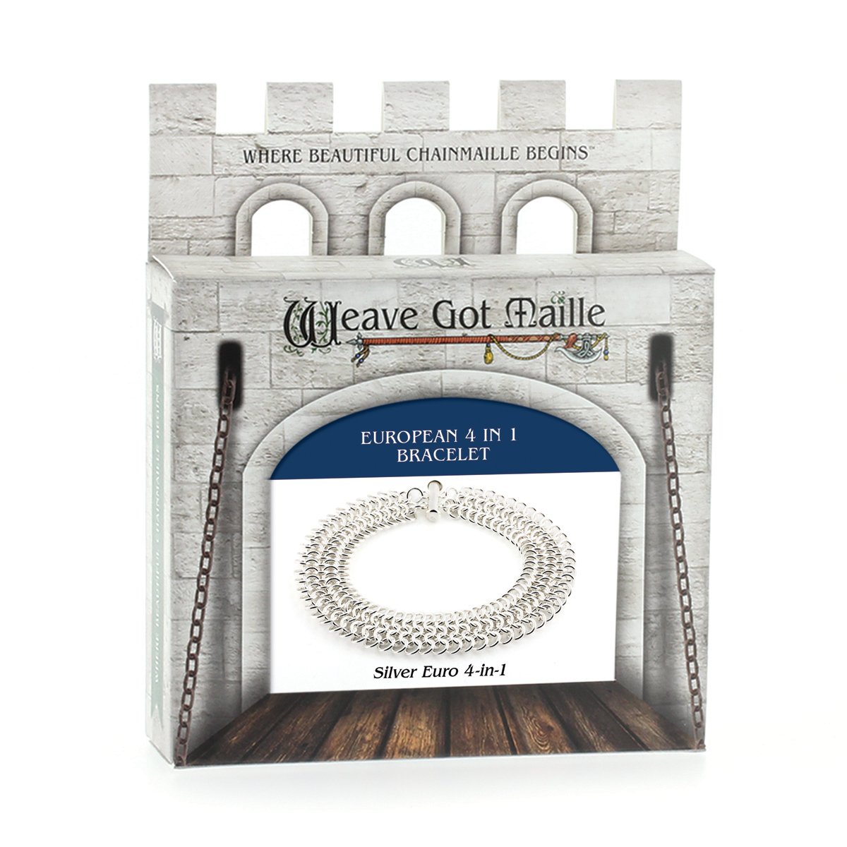 Weave Got Maille European 4-in-1 Chain Maille Bracelet Kit, Silver ...