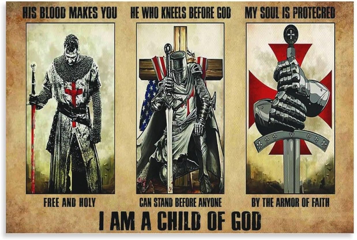 Amazon.com: Knight Templar Art Posters His Blood Makes You Free & Holy ...