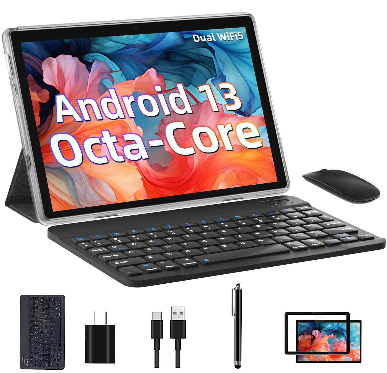 Amazon.com : Tablet 10 inch, Android 13 Tablet, 6GB+64GB 1TB Expand, 2 ...