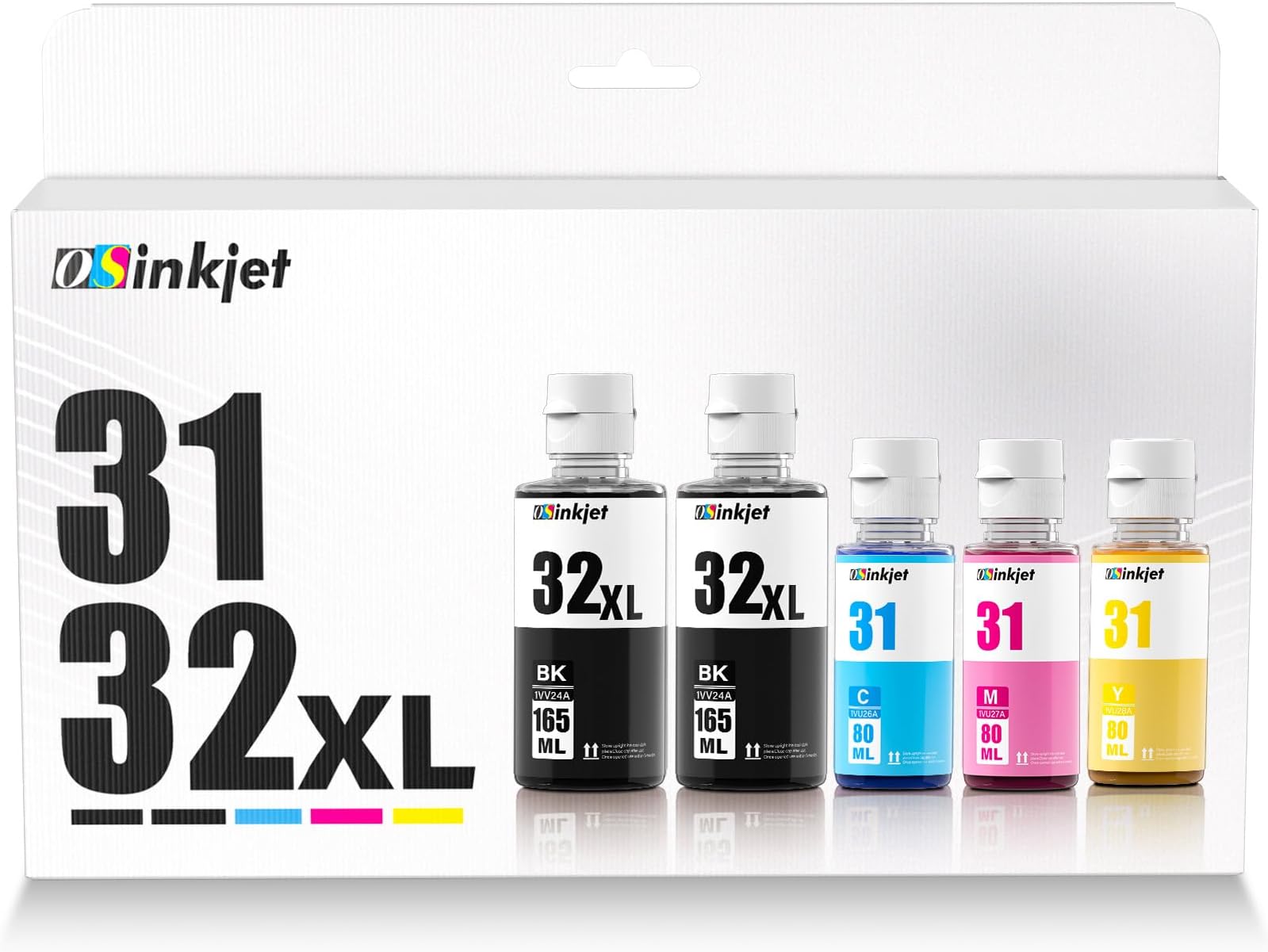 Amazon.com: 32XL/31 Black Cyan Yellow Magenta High Yield Ink Refills 4 ...