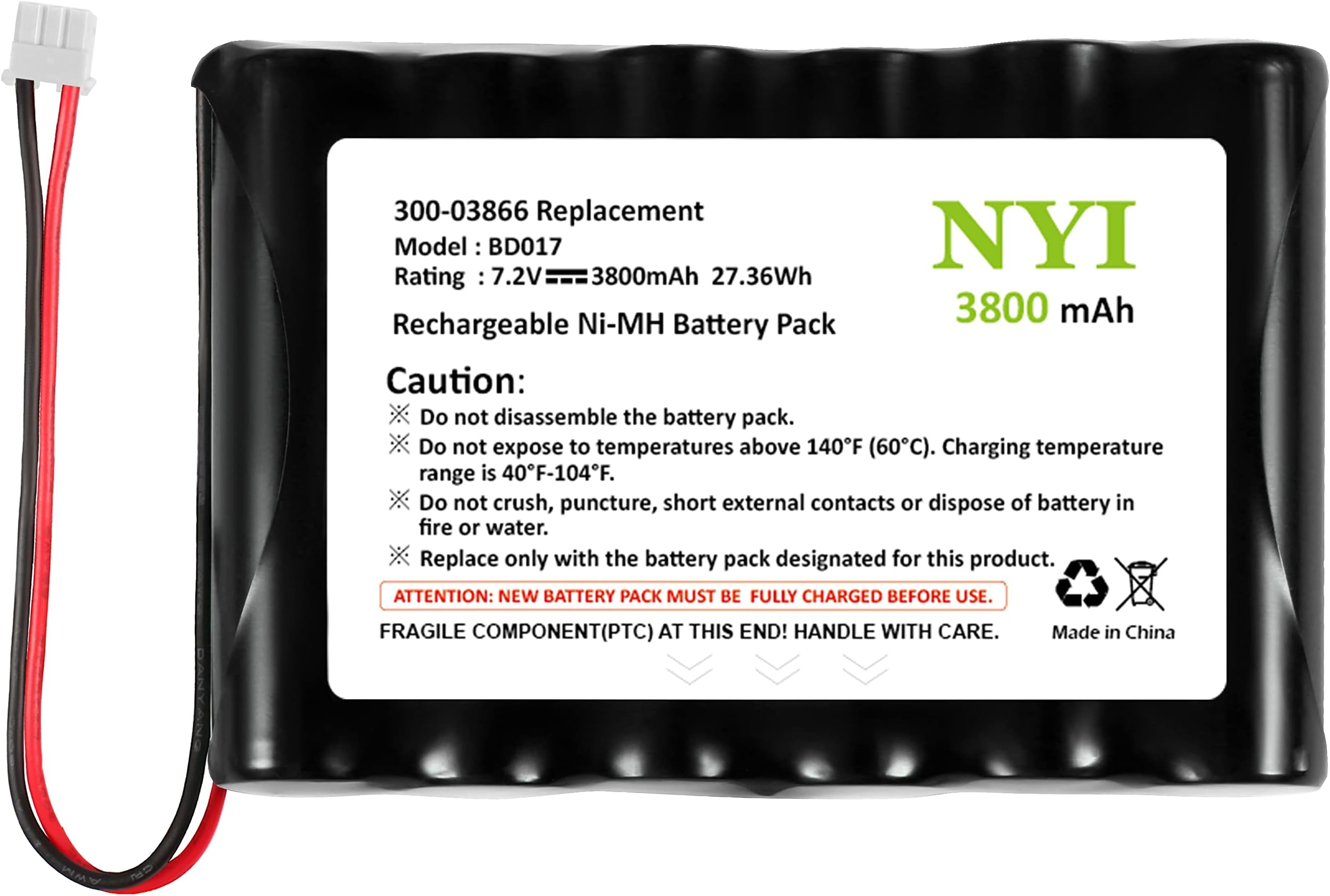 Amazon.com: ASDQW 3700mAh/7.2V Replacement Battery for ADT Impassa ...