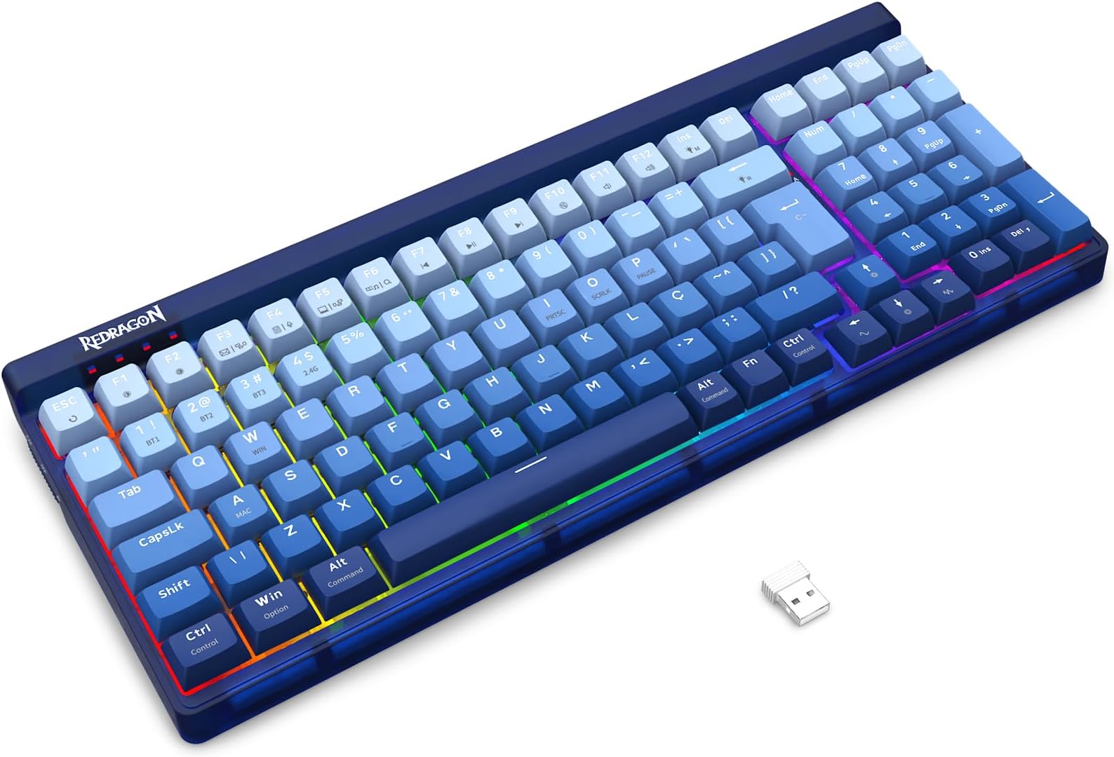 TECLADO MECANICO GAMER REDRAGON GAREN PRO RGB AZUL SWITCH PURPLE K656WB ...
