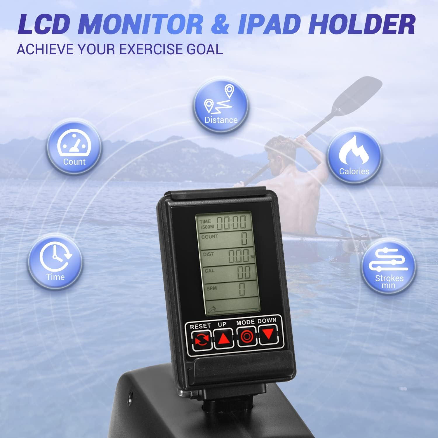 DMASUN Magnetic Rower, 350 lb Weight Capacity, 16 Level Resistance, LCD ...