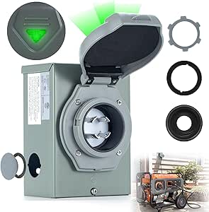 Amazon.com: BOYISEN 30 Amp Generator Inlet Box, NEMA L14-30P Power ...