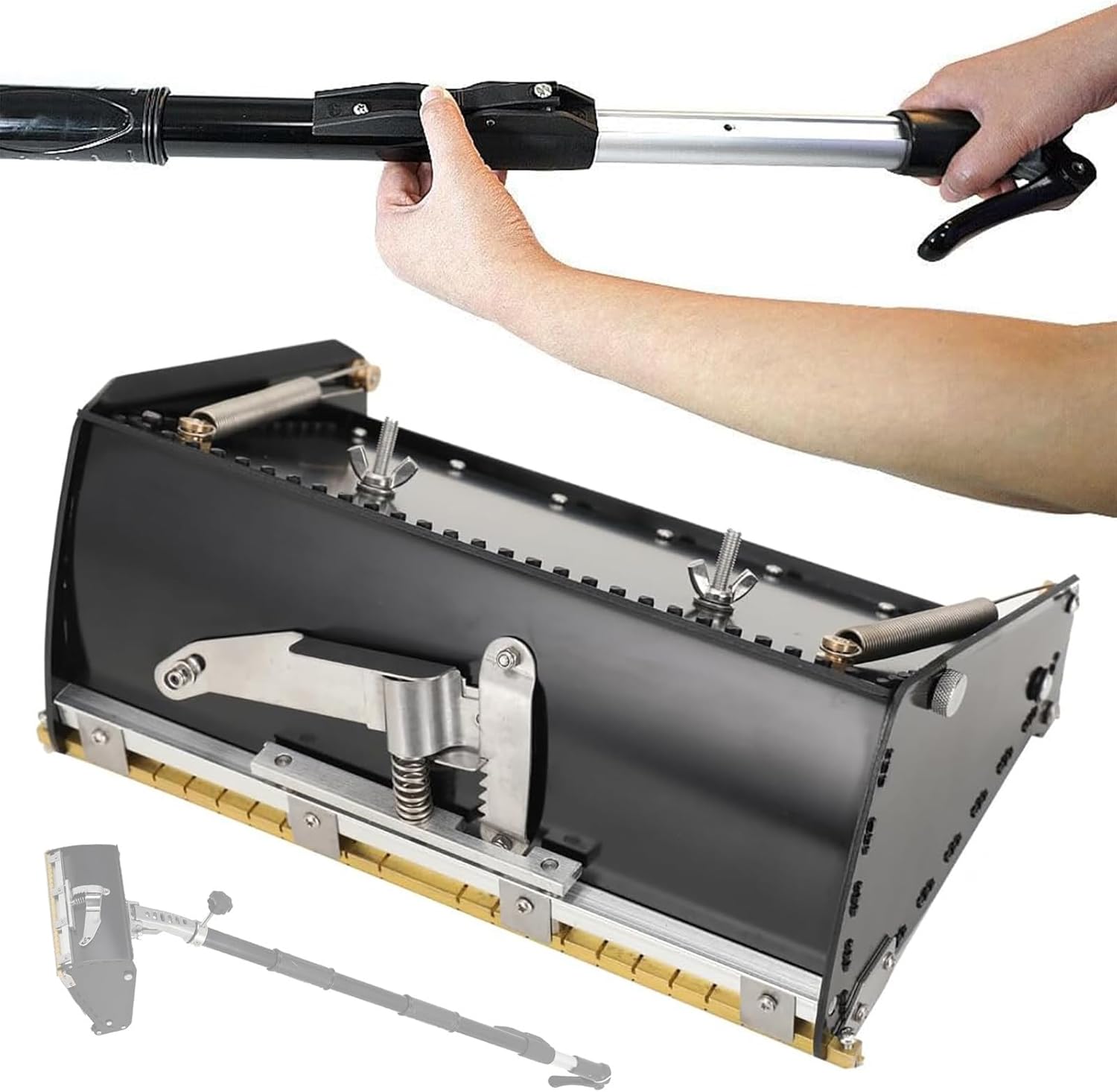 Drywall Finishing Box with Extendable Handle - 42" to 65" Aluminum Mud ...