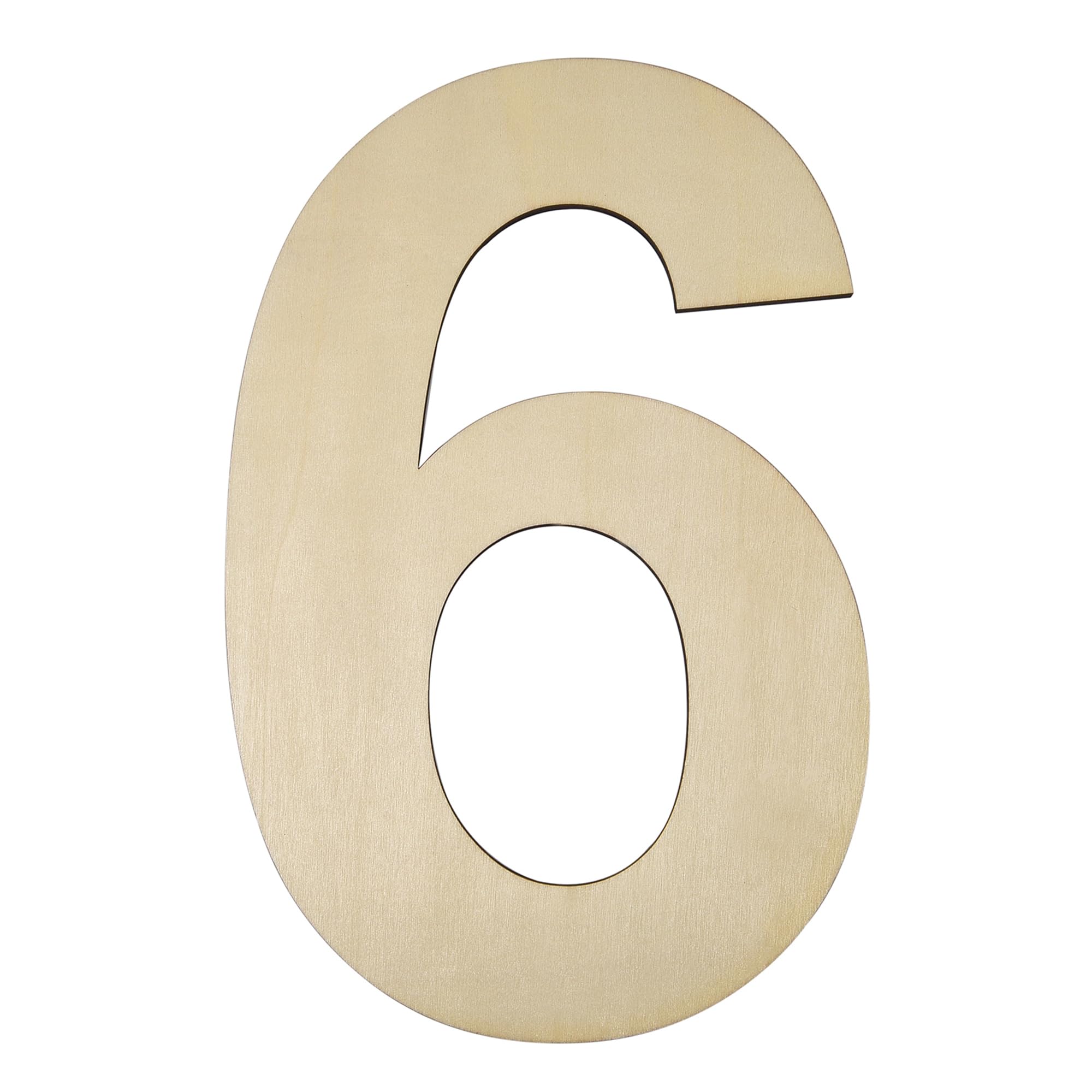 Amazon.com: HILAZA 12 Inch Large Wooden Number 6, 1/4 Inch Thick ...