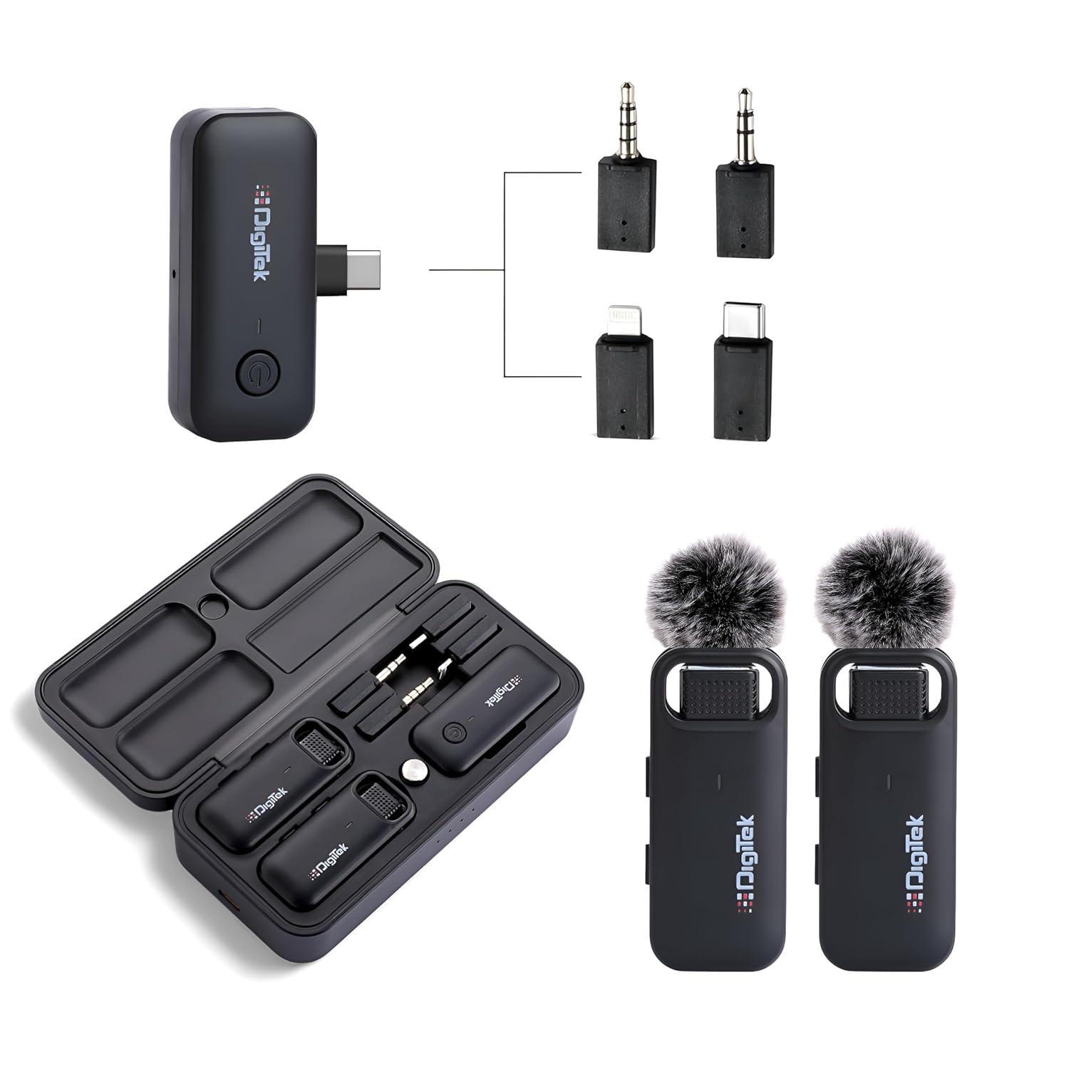 Digitek® (DWM-106 2-in-1 Wireless Microphone System, 80M Range, Noise ...