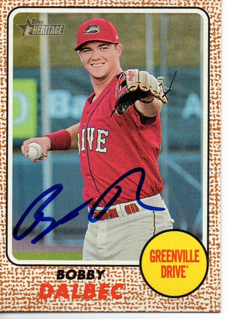 Amazon.com: Bobby Dalbec Greenville Drive 2017 Topps Heritage Signed ...