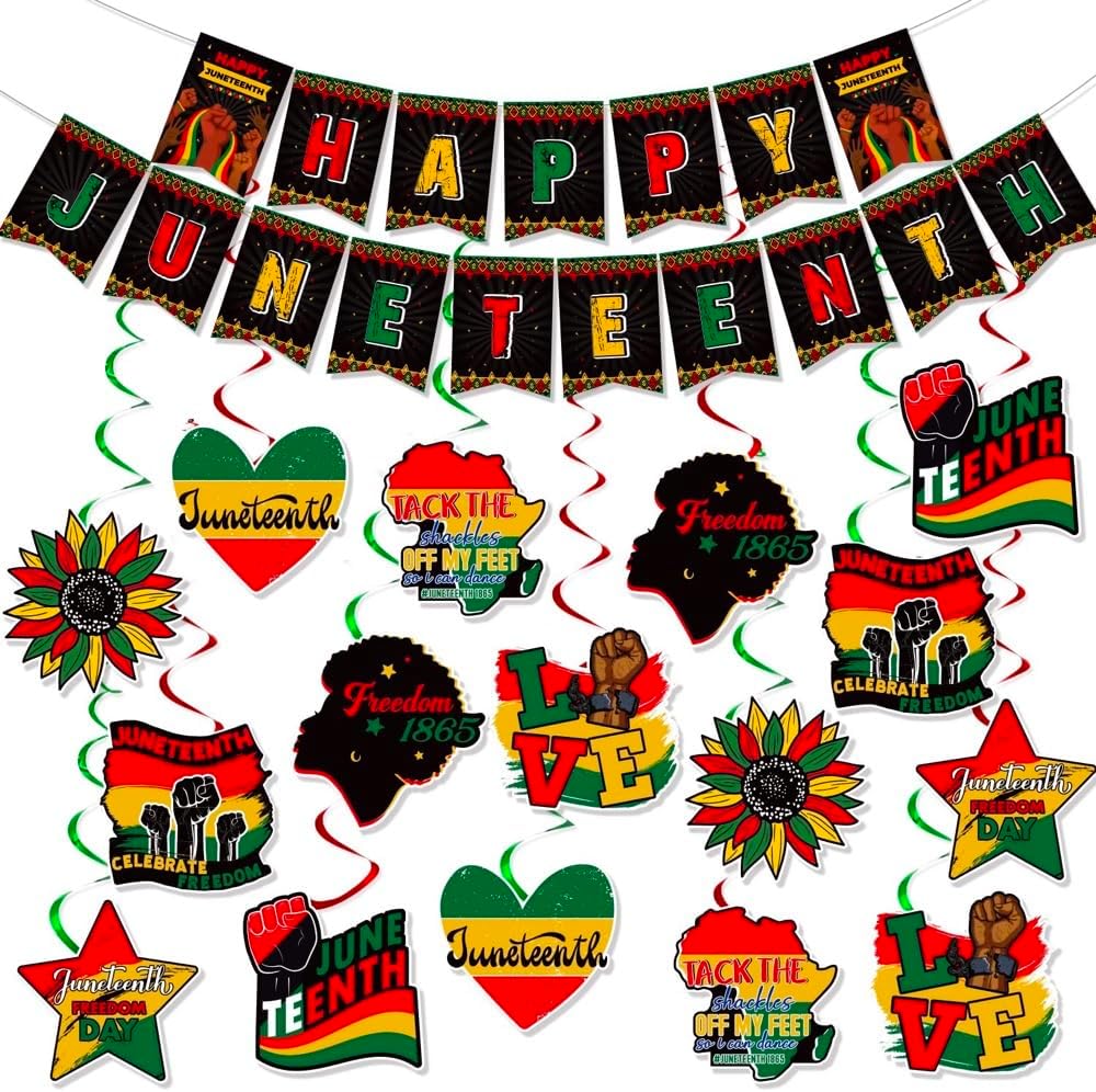 Amazon.com: Juneteenth Party Decorations, Happy Juneteenth Party ...