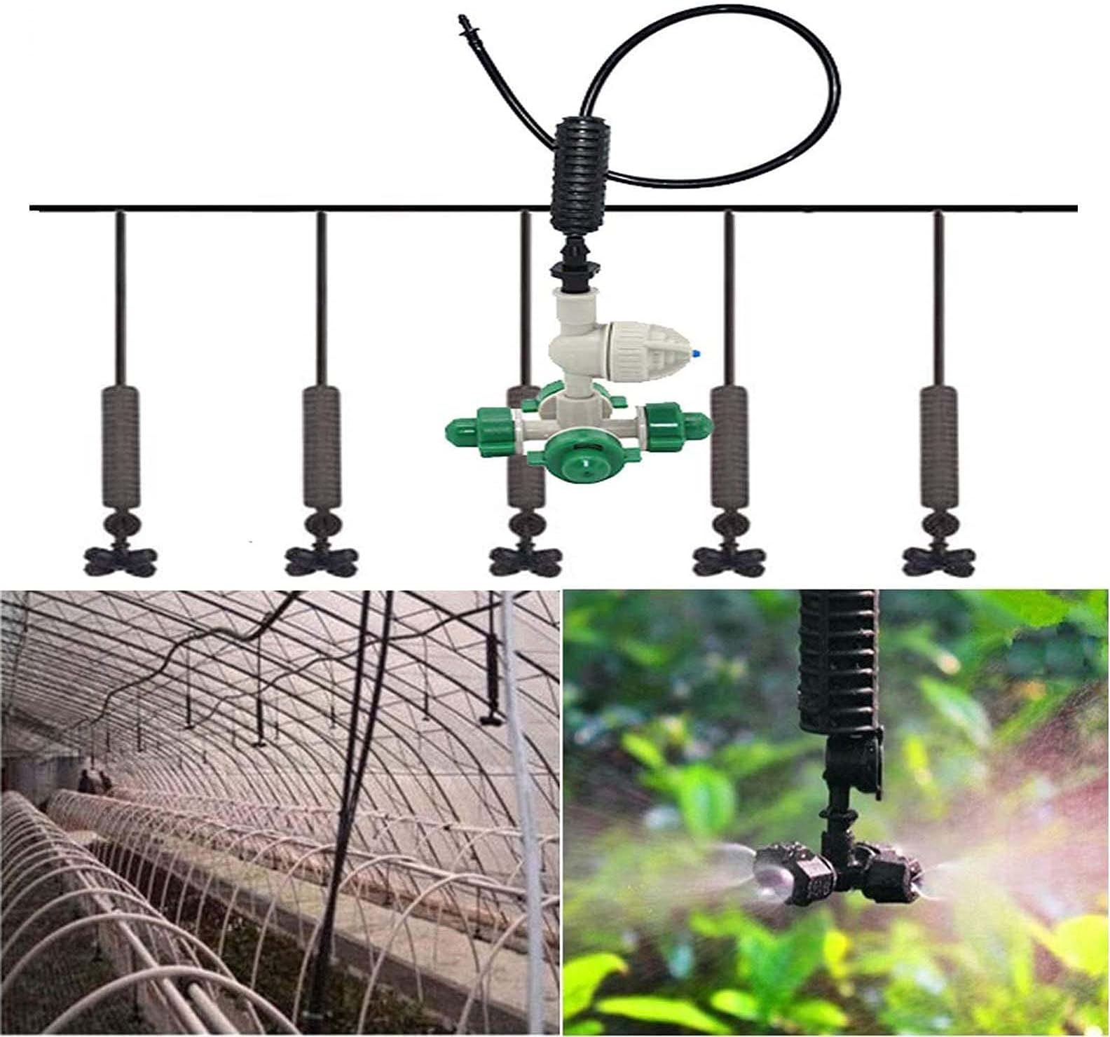 DIY Crafts 4 Head Fogger Cross Misting Sprinkler Greenhouse Automatic ...