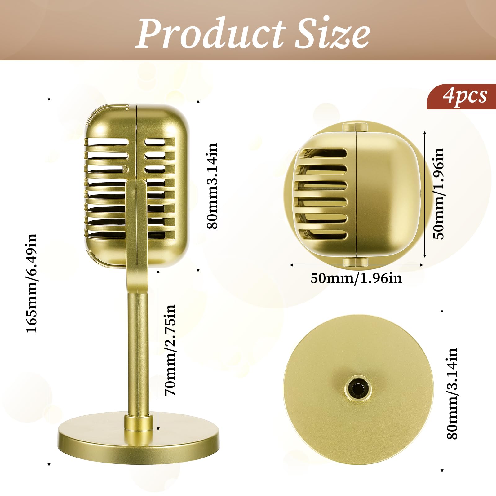 Party Microphone Props 8-Pack Retro Vintage Microphone Props With ...