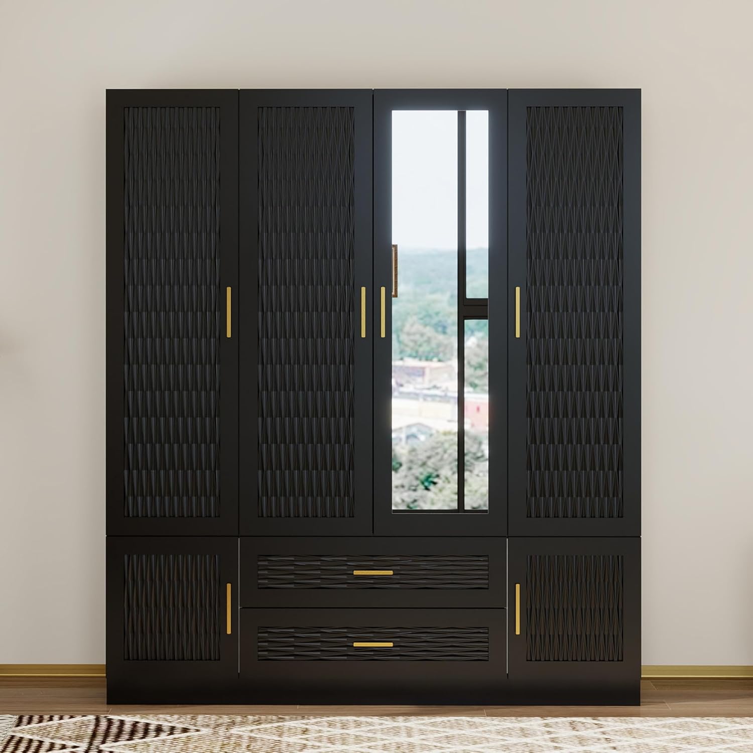 Amazon.com: TrendTerrace Wooden Armoire Wardrobe Closet：Large Wardrobe ...
