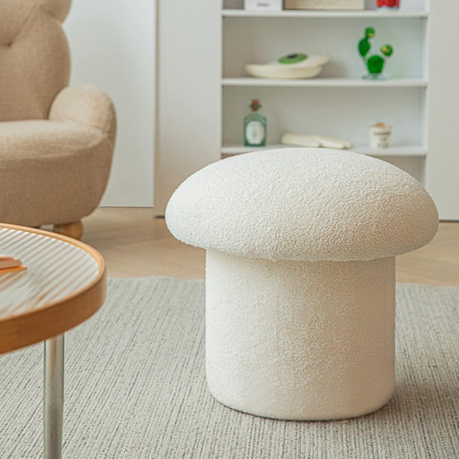 Amazon.com: DADEA Mushroom Foot Stool, Modern White Ottoman Foot Rest ...