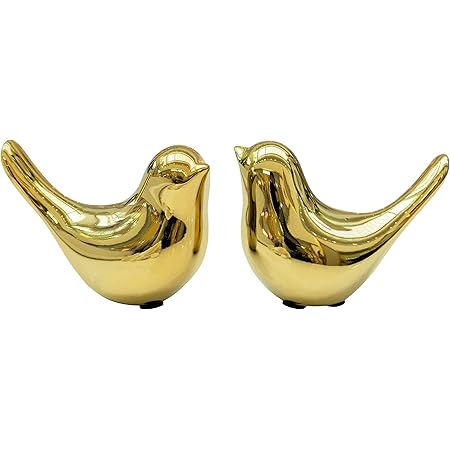 Amazon.com: FANTESTICRYAN Small Birds Statues Gold Home Decor Modern ...