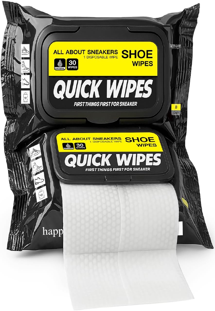 Amazon.com: Shoe wipes Pack of 2 Total 60 Pcs Sneakers Cleaning Quick ...