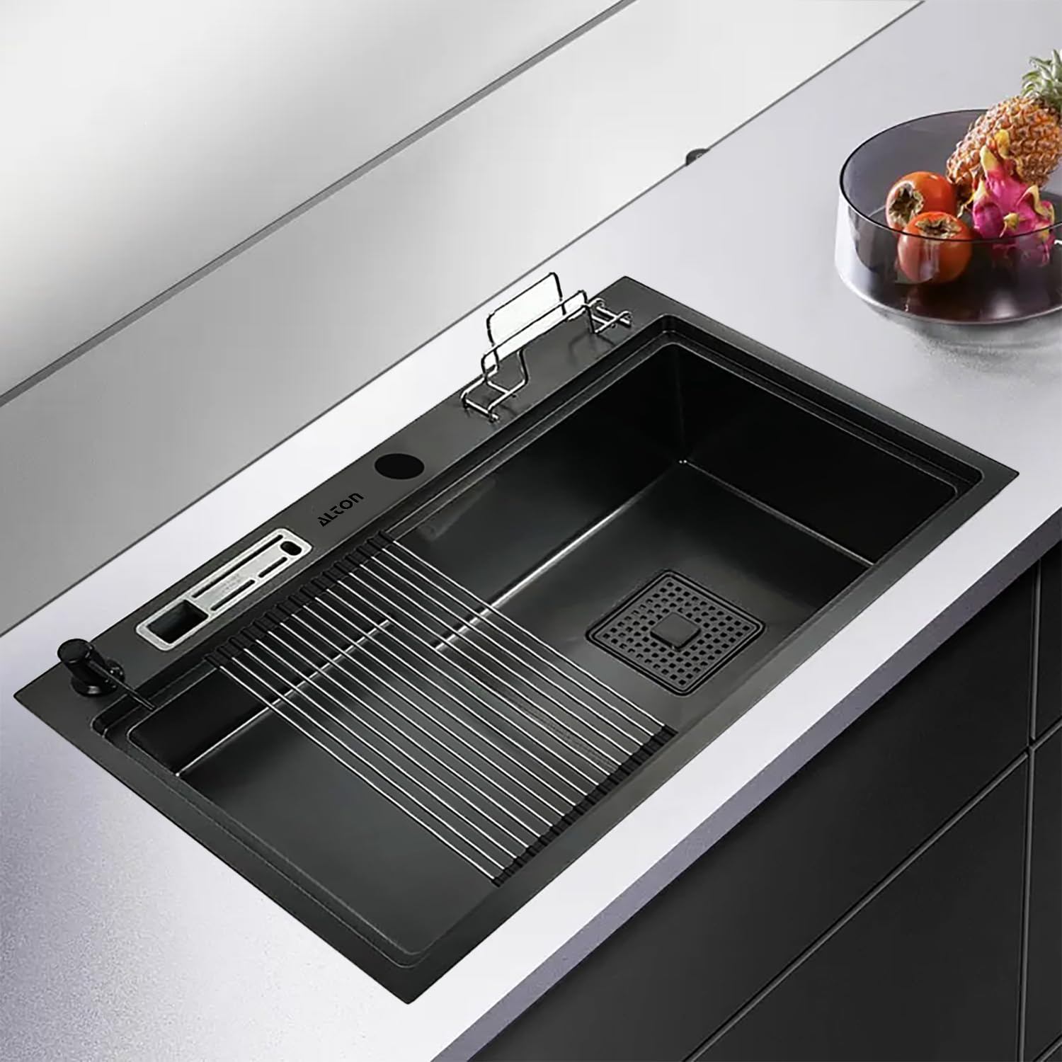 ALTON HMS25075, Stainless Steel, 32x20x9 Single Bowl Handmade Kitchen ...