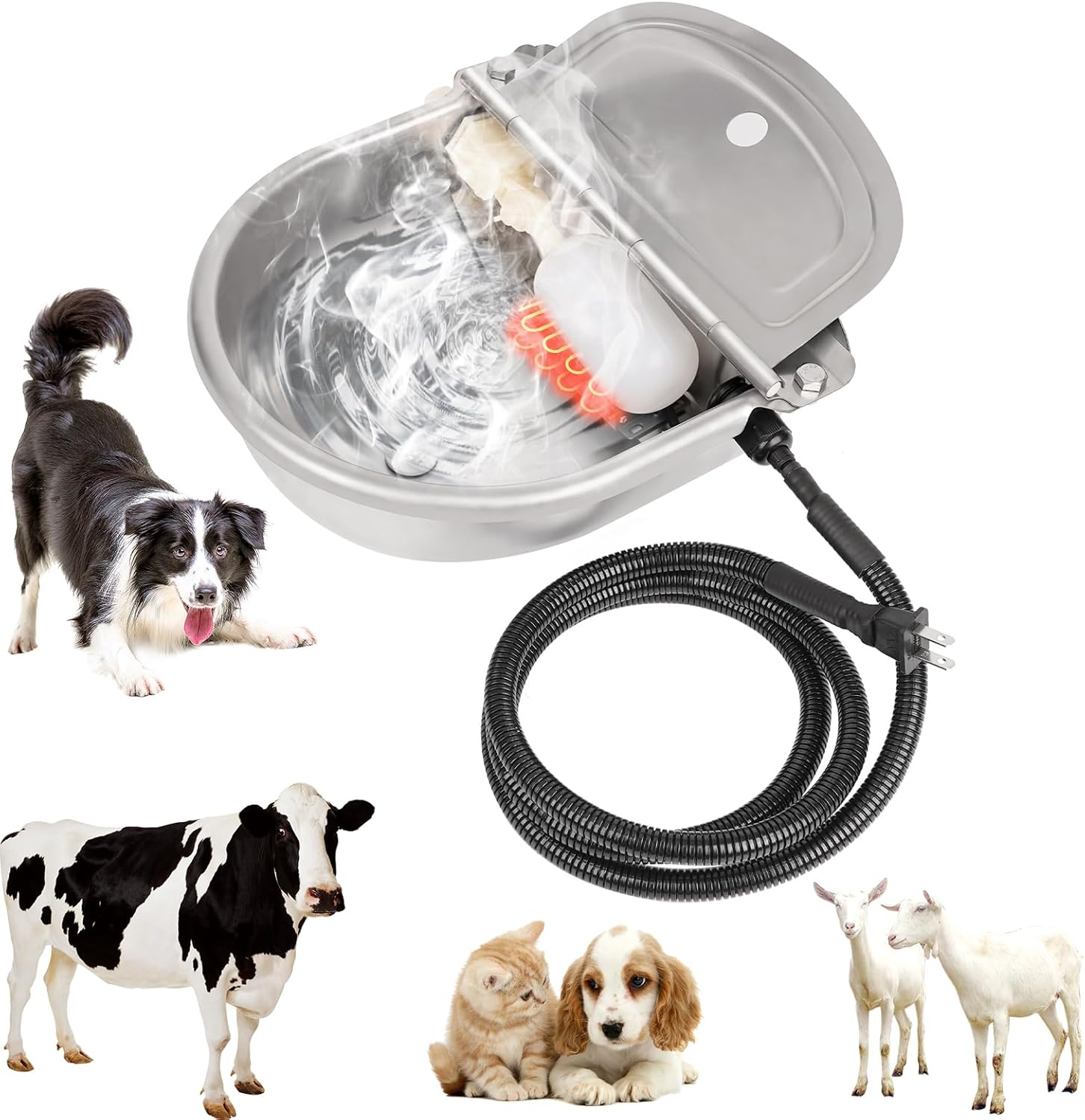 Amazon.com: HHNIULI Heated Automatic Livestock Waterer, Heated ...